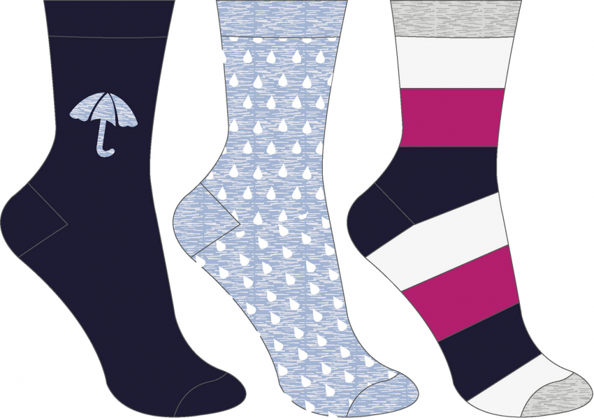 3-pack dam mönstrade roliga strumpor